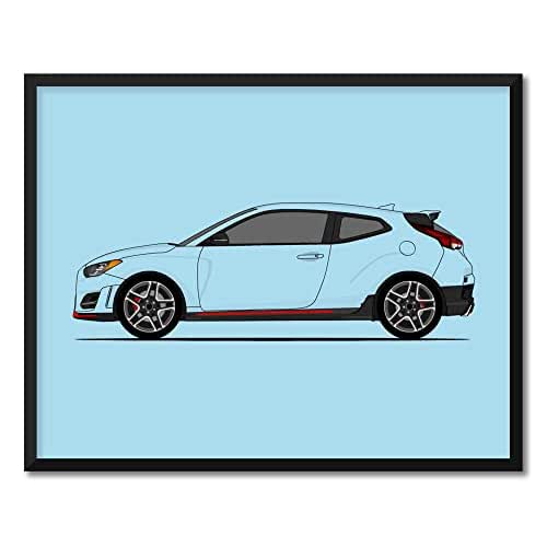 Amazon.com: CUSTOMIZABLE COLOR: Hyundai Veloster N (2019-Present) (Side ...
