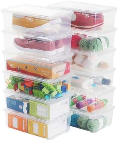 Amazon.com - OMNISAFE 12 Pack 6 Quart Stackable Plastic Storage Shoebox ...