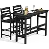 Amazon.com: SERWALL Outdoor Bar Table and Chairs Set, Adirondack Bar ...