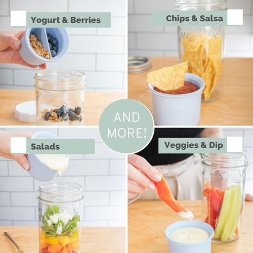 Snapklik.com : Masontops Snack Stack - Mason Jar Divider Overnight Oats ...