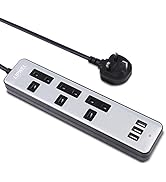 LIPWEL Extension Lead with USB Slots Power Strip 3 Way Extension Cords ...
