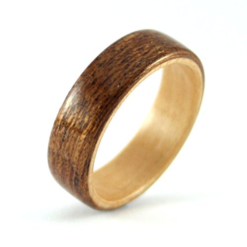 Amazon.com: African Mahogany Wooden Ring Lined With Birch Wood ...