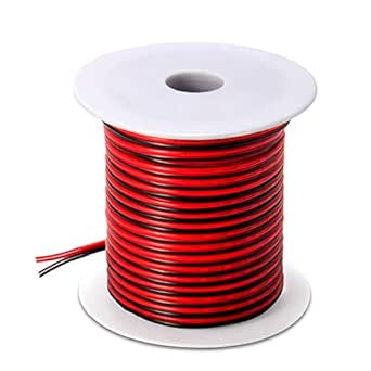MILAPEAK 100FT 18 AWG Gauge Electrical Wire, Premium DC 12v Hookup Red ...