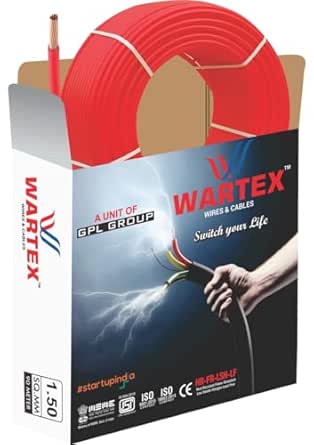 WARTEX Wire 1.00 MM HRFR-LSH-LF RED-90M-SL : Amazon.in: Home Improvement