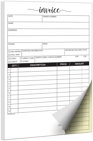 321Done 2-Part Carbonless Invoice Pad, 50 Sets (5.5" x 8.5") Carbon ...