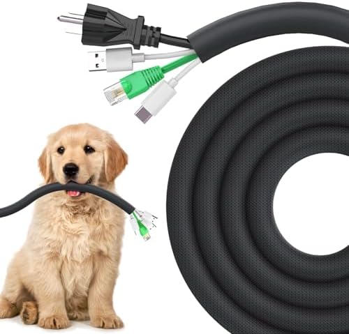 Amazon.com: UOMTFAI Dog and Cat Cord Protector 25ft - 1/2inch, Flexible ...
