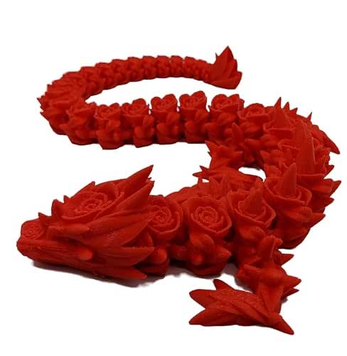 Amazon.com: 3d Printed Rose Dragon - Flexible Fidget Toy (22", Red ...