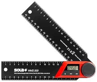SOLA WMD 200 Digital Protractor, 200 mm Length, Angle Bracket with LCD ...