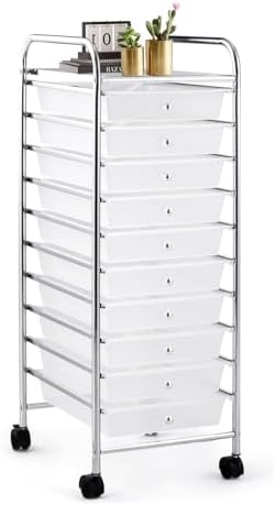 Amazon.com: Seville Classics 10-Drawer, Multi-Color Organizer Cart ...