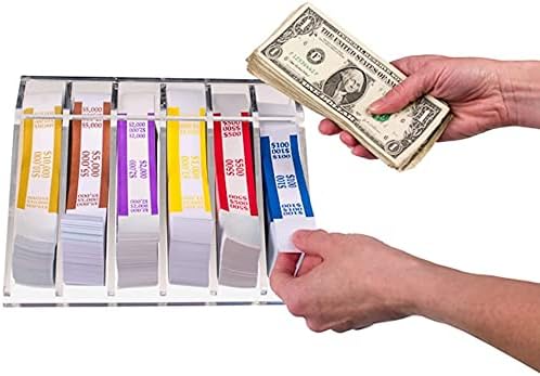 Amazon.com : BankSuppliesâ€¯Clear Bill Strap Rack Organizer | Currency ...