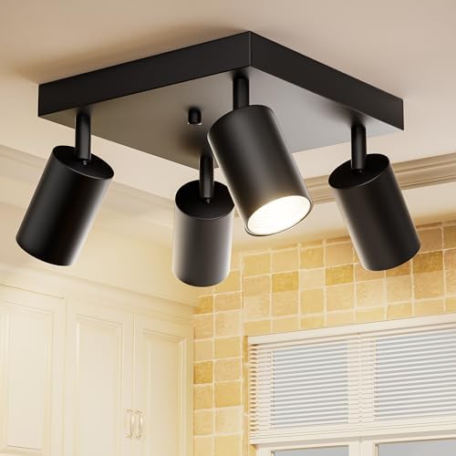 Ceiling Spotlights Indoor Fixture 4 Lights Flush Mount Ceiling Light ...