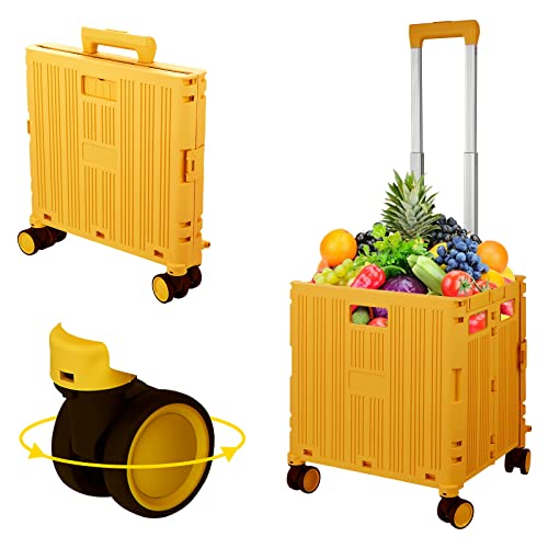 Chariot utilitaire pliable à roulettes – Chariot de courses robuste ...