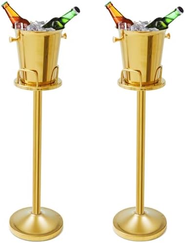 Amazon.com: Gold Ice Bucket with Stand, large Champagne Ice Bucket 1.32 ...