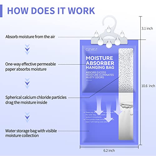 CLEVAST Moisture Absorbers Packets 10 Pack, Dehumidifier Bags for ...