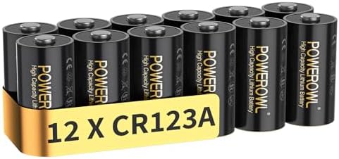 POWEROWL CR123A Batteries 3V Lithium Pack of 12, Long Lasting Power ...