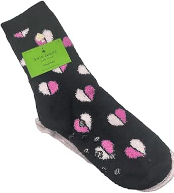Kate Spade Valentine's Day Cosy Fuzzy Home Socks 2 Pack Black Pink ...