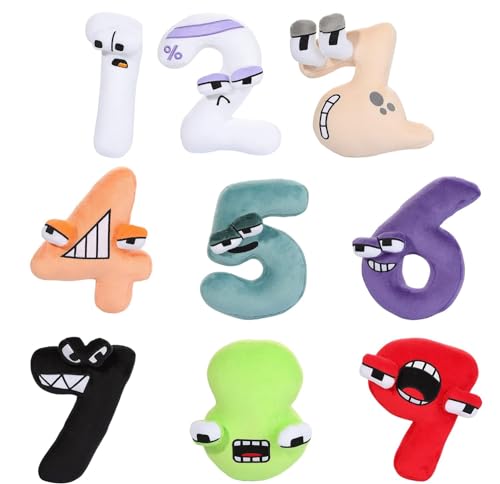 MAGIC SELECT Pack 9 Number Lore Plush, Numbers 1-9 Plush, Alphabet Lore ...