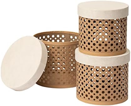 Amazon.com: SHIANCE&LI Storage Round Baskets with Lids - Cotton Rope ...