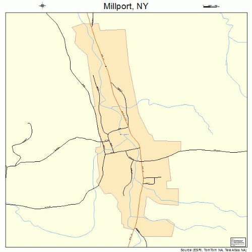 Amazon.com: Large Street & Road Map of Millport, New York NY - Printed ...