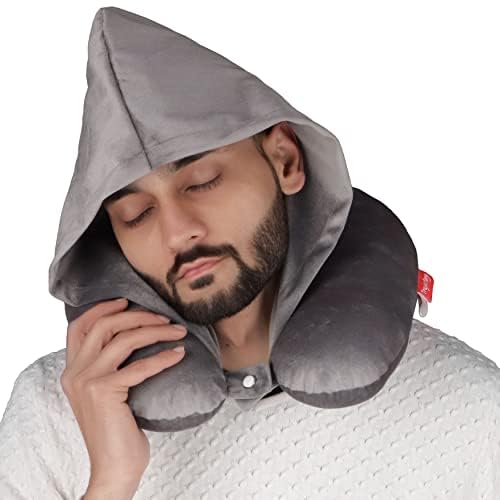 Buy Trajectory Travel Neck Pillow Rest Cushion with Hood for Comfort ...
