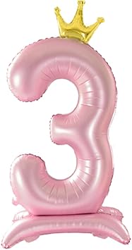 Amazon.com: Alainzeo 42 Inch Pink Number Balloons 0-9 with Crown ...