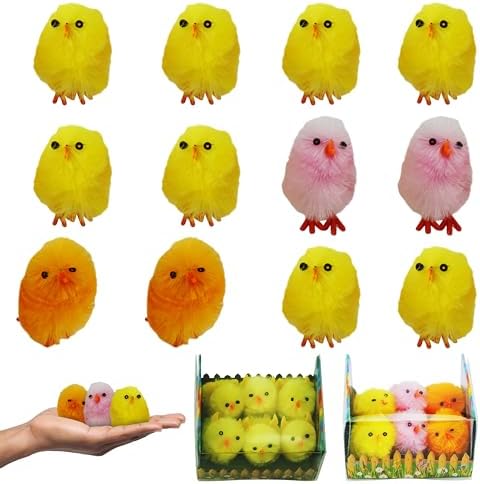Pack of 36 Yellow Mini Chenille Fluffy Easter Bonnet Chicks : Amazon.co ...