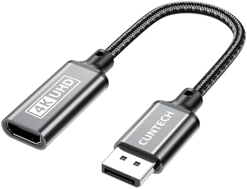 Amazon.com: CUNTECH 4K@60Hz Display Port to HDMI Adapter, Display Port ...