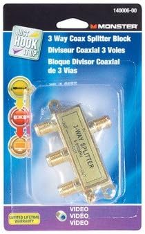 Amazon.com: Monster Jhiu 140006-00 3 Way Coax Splitter Pack of 4 ...