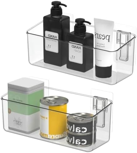Amazon.com - HASPINH Acrylic Adhesive Wall Mounted Storage, Small ...