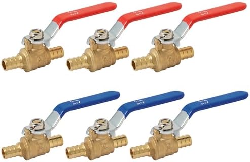Amazon.com: SUNGATOR 6 Pack Pex Valves 1/2 inch, Pex Ball Valve Brass ...