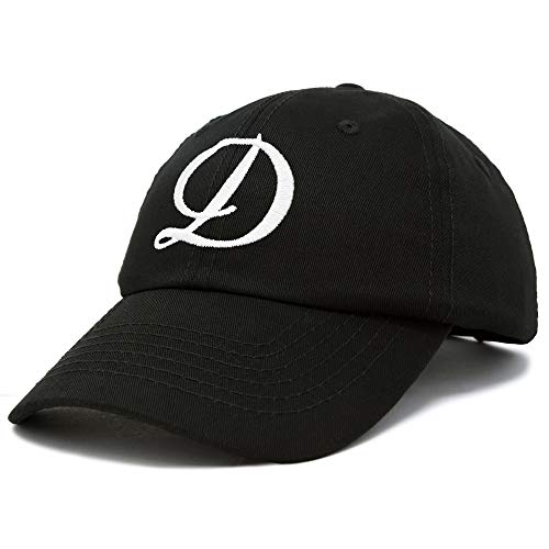 DALIX Initial Hat Letter D Black Womens Baseball Cap Monogram Cursive ...