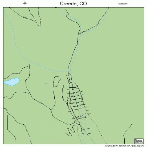 Large Street & Road Map of Creede, Colorado CO - Printed poster size ...