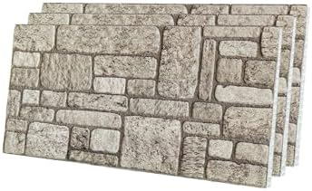 Amazon.com: TORURAL White Faux Quartz Stacked Stone Wall Cladding, 3D ...