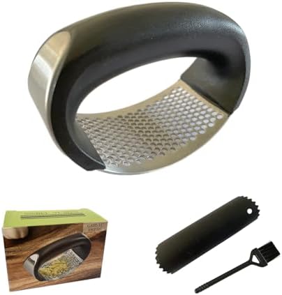 Garlic Crusher Garlic Press Set by Magla, Including Cleaning Brush and ...