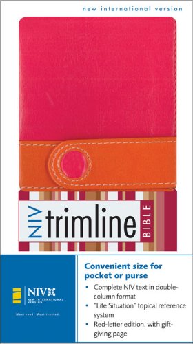 Amazon | Trimline Bible: New International Version, Bright Pink/orange ...