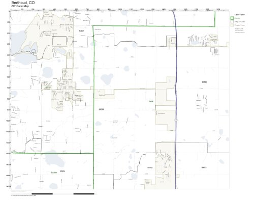 ZIP Code Wall Map of Berthoud, CO ZIP Code Map Laminated: Amazon.com ...