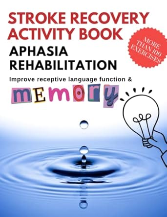 STROKE RECOVERY Activity Book, APHASIA Rehabilitation, Improve ...