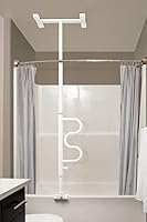 Stander Bathtub Security Pole and Curve Grab Bar, Adjustable Tub Handle ...