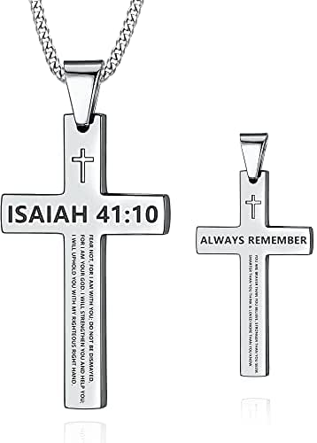 Amazon.com: Kurafeel Stainless Steel Cross Necklace for Men Women Boys ...