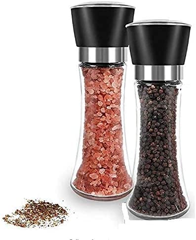 Fonicy (Pack of 2) Salt and Pepper Grinder Set - Stainless Steel Salt ...