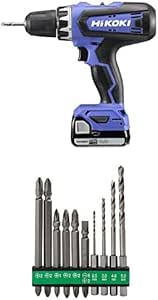 Amazon | HiKOKI(ハイコーキ) 14.4V コードレス ドライバドリル 2.0Ah 蓄電池×1個 充電器 ケース付 FDS14DF(BG) + ビットセットバンドル | ドリルドライバー