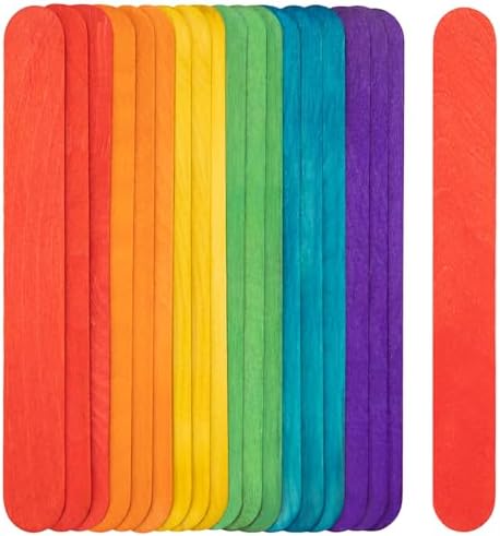 Amazon.com: 1200PCS Large Colored Popsicle Sticks, 6 Inch Jumbo Wooden ...