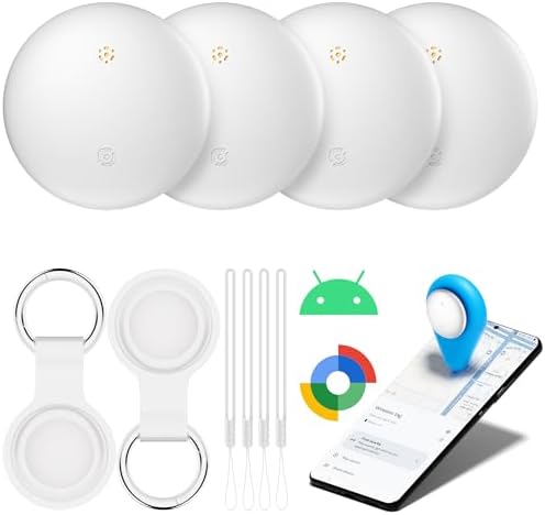 Air Tracker Tags-4 Pack for Android with Case- Bluetooth Tracker Item ...