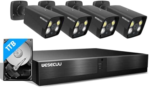 Amazon.com : WESECUU Security Camera System, 4 Pcs 4MP IP Bullet Camera ...