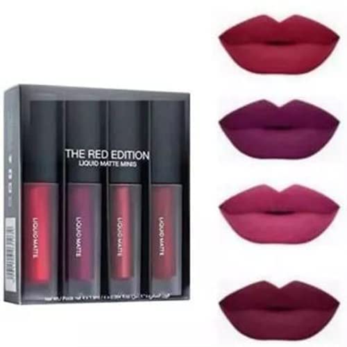 Buy Professional Red Edition Mini Liquid Lipsticks Pack of 4 Online at ...