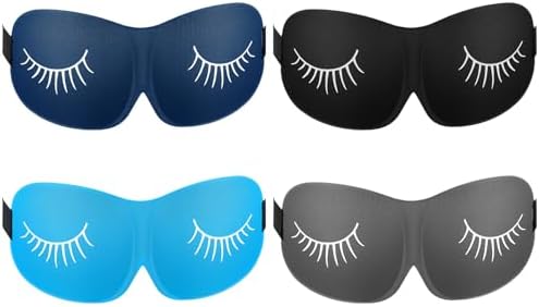 Amazon.com: 4 Pcs Sleep Mask 3D Contoured Eye Mask Light Blocking ...