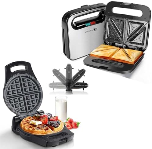 Amazon.com: Belgian Waffle Maker and Sandwich Maker with Super Nonstick ...