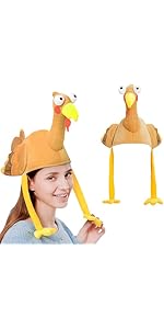 Amazon.com: Spooktacular Creations 3 PCS Plush Roasted Turkey Hats ...