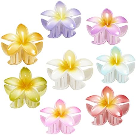 Amazon.com : 7 Pcs Hawaiian Claw Clips for Thick Hair,Flower Hair Clips ...