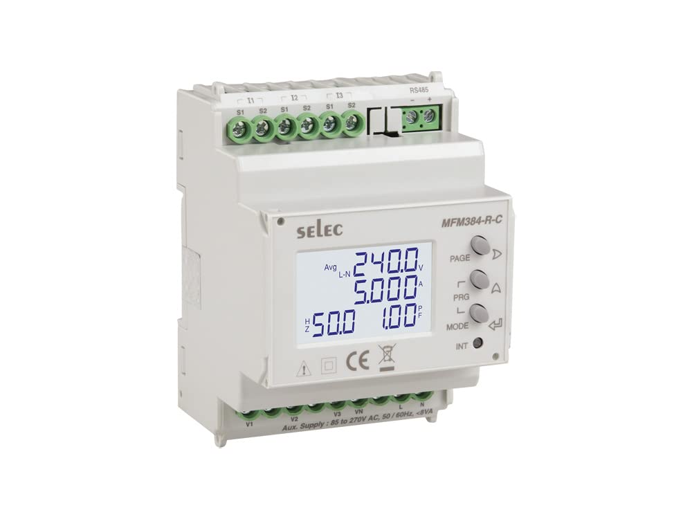 Multifunction Ac Power Meter 3 Phase Rail Mount Rs485 With Modbus ...